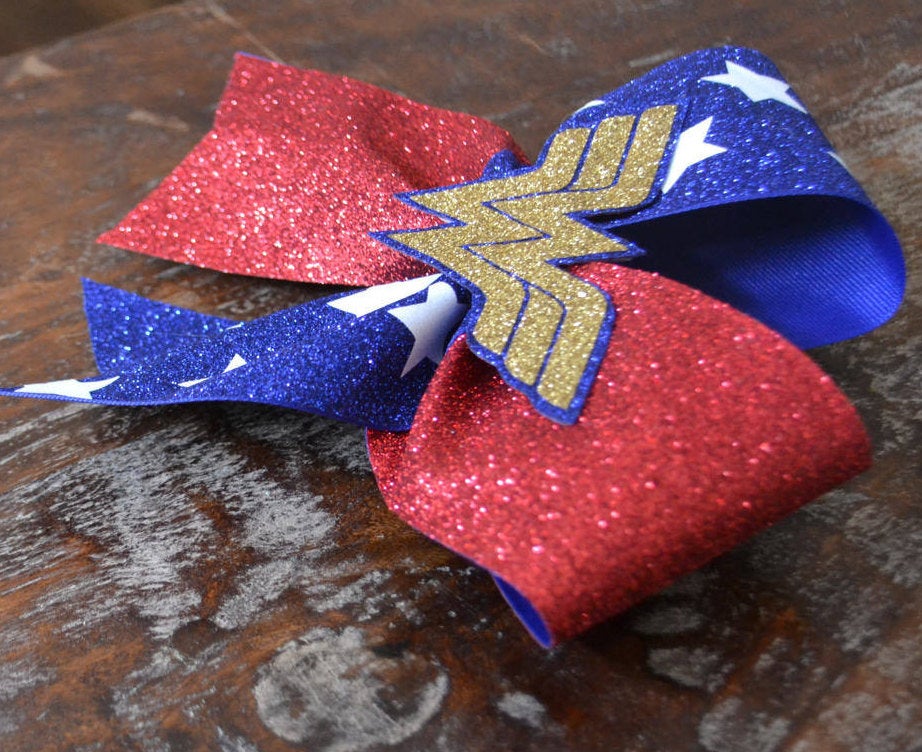 Superhero Cheer Bow with 3D image – AminaCrafts